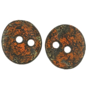 Metal Buttons - Irregular Round Rust Patina Metal Hole Buttons - 20mm ...