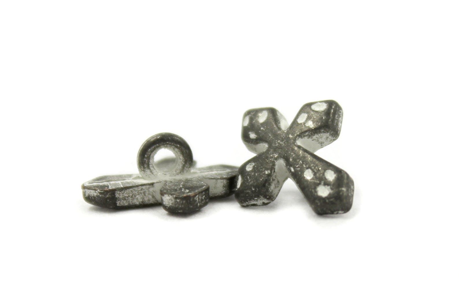 Metal Buttons Cross Metal Shank Buttons in Gunmetal White - Etsy