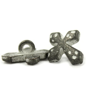 Metal Buttons - Cross Metal Shank Buttons in Gunmetal White Color ...