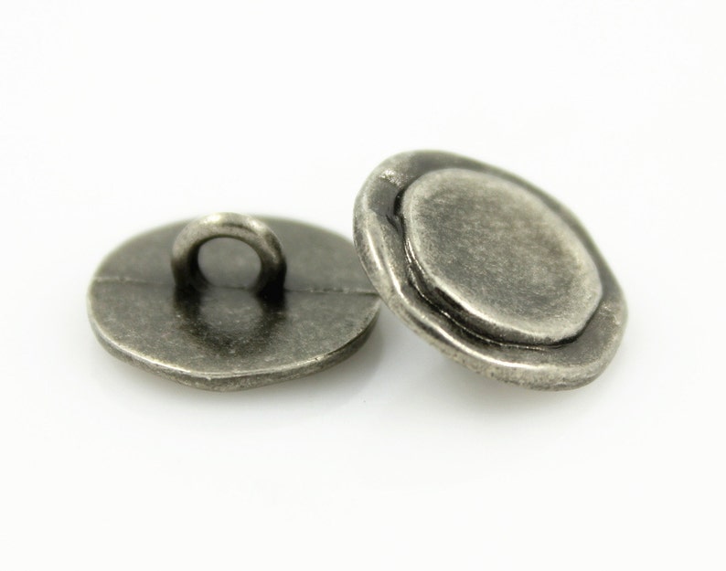Metal Buttons Rustic Circles Metal Shank Buttons in Gray - Etsy