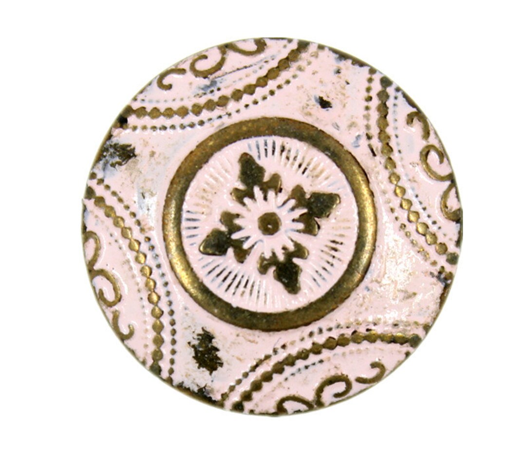 Metal Buttons - Carpet Pattern Antique Brass Metal Shank Buttons in ...
