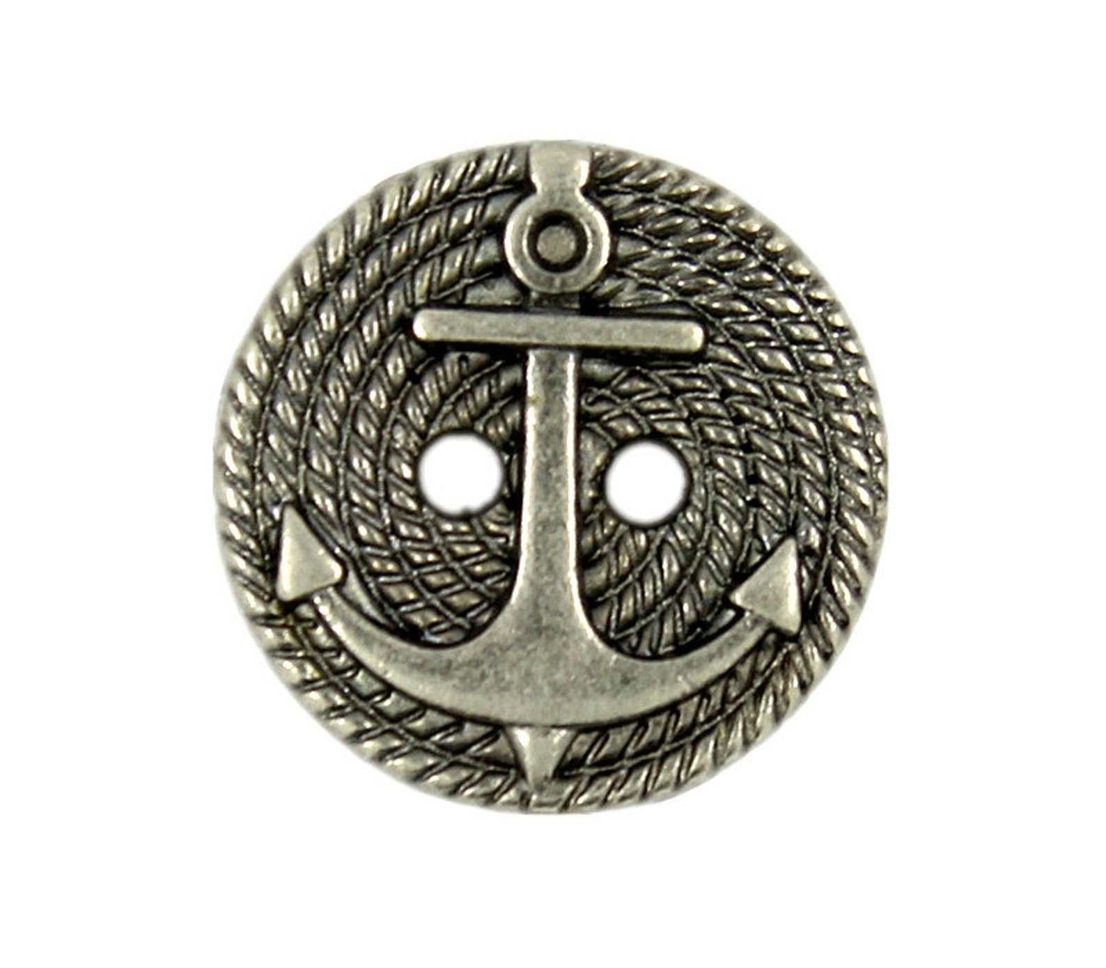Metal Buttons - Gray Silver Chain and Anchor Metal Hole Buttons - 18mm ...