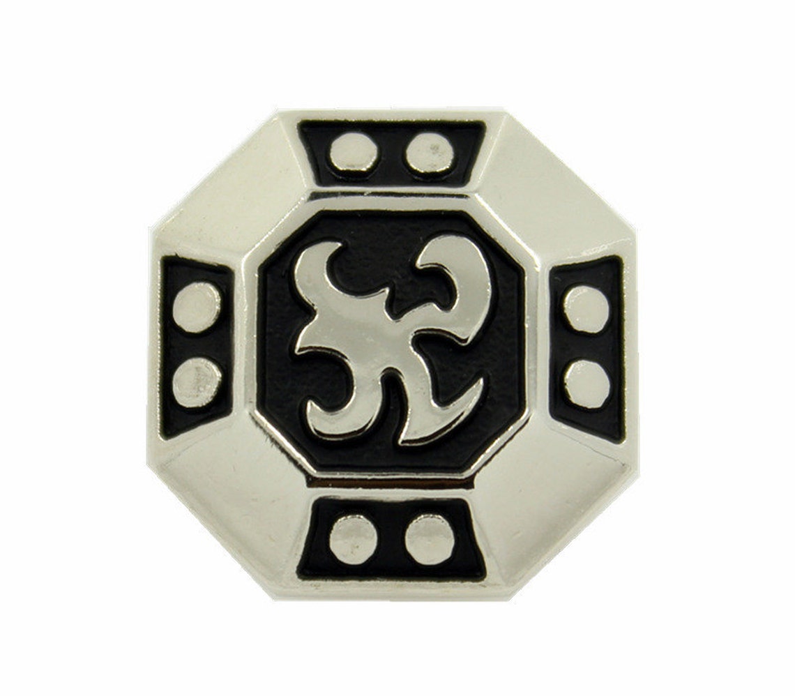 Metal Buttons Shiny Silver Octagon Emblem Metal Shank - Etsy