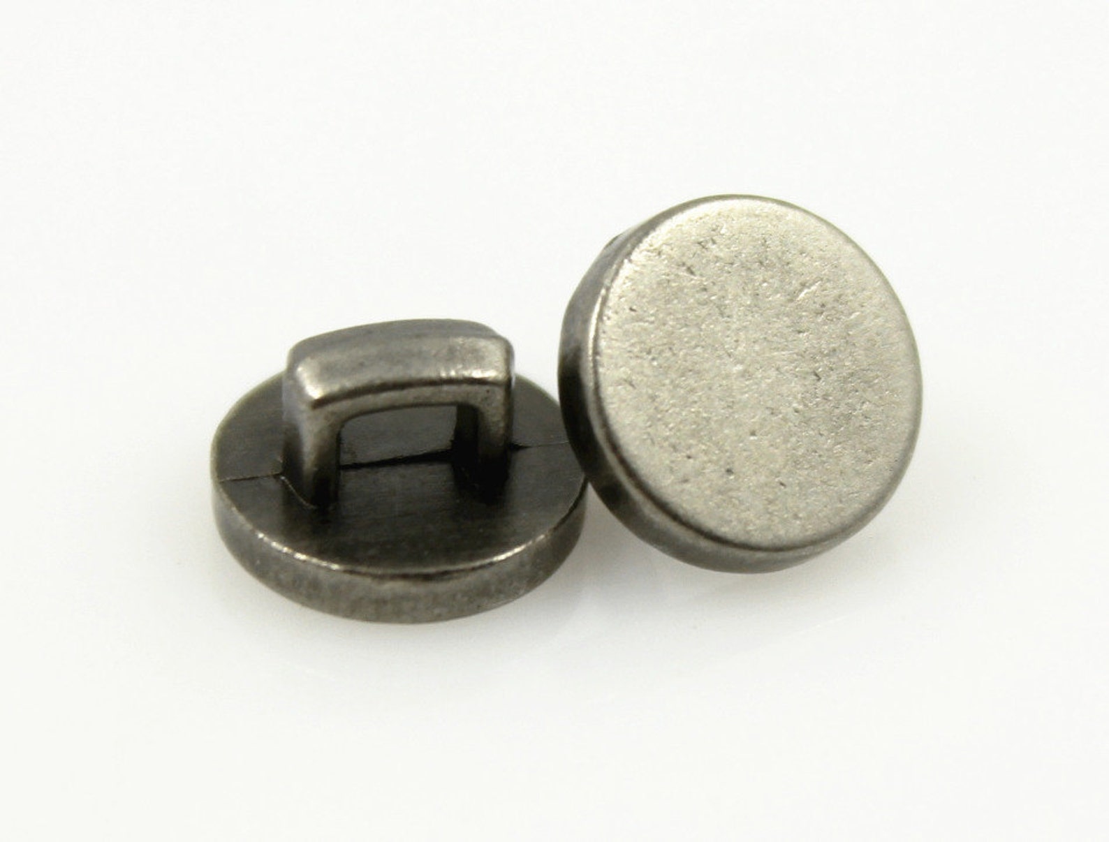 Metal Buttons - Small Gray Silver Round Metal Shank Buttons - 7mm - 1/4 ...