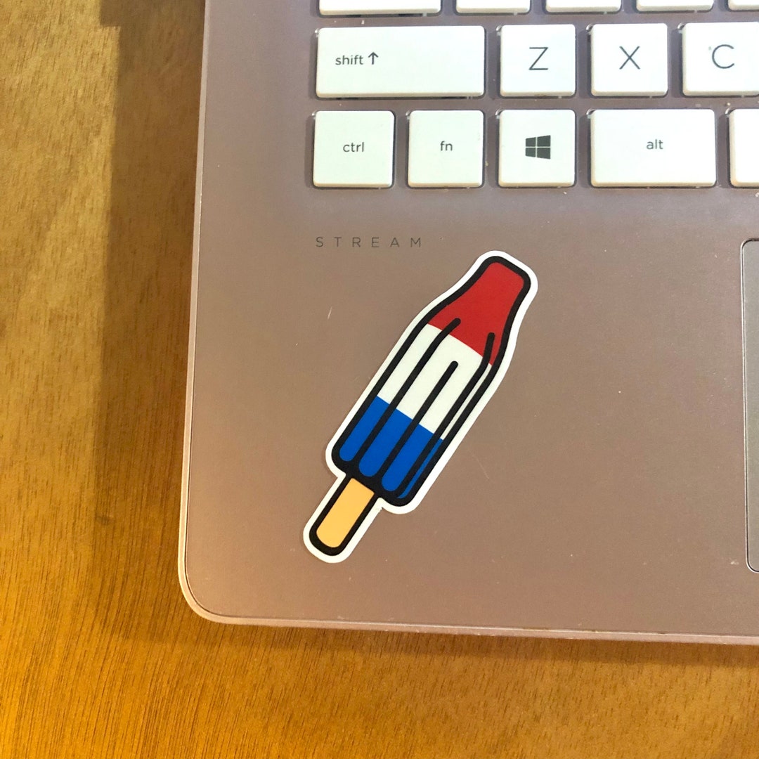 Patriotic Ice Pop Sticker, Fourth of July, Cooler Stickers, Laptop ...