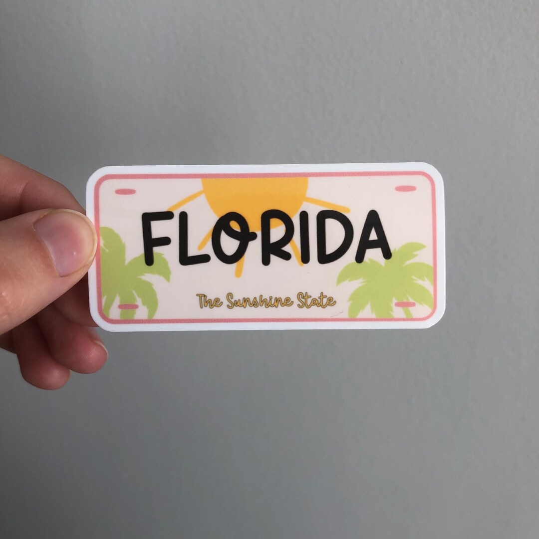 Florida License Plate Sticker, Florida Sticker, Florida, Tampa, Fort ...