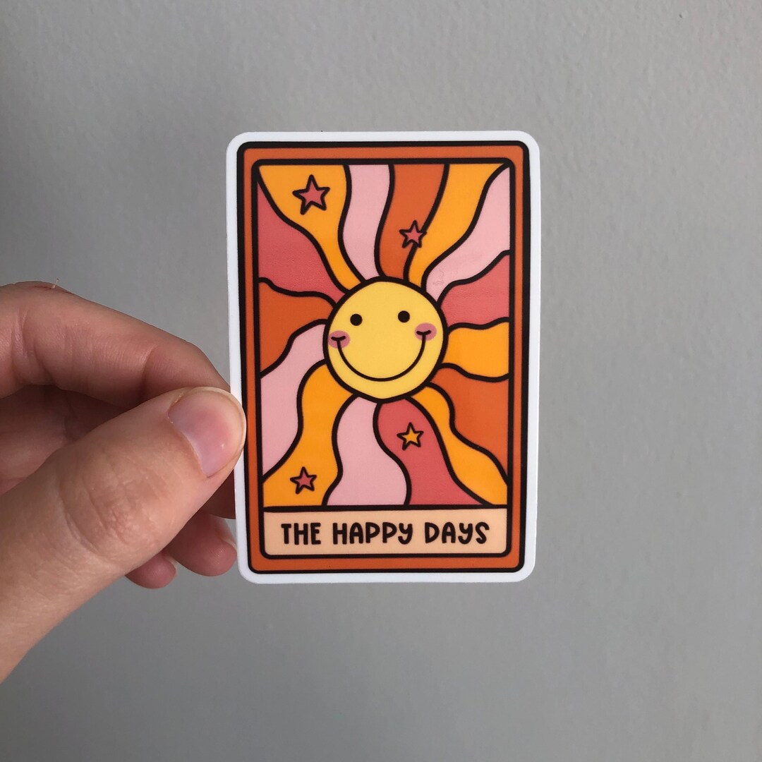 Happy Days Tarot Sticker, Retro Sticker, Tarot Cards, Sunshine Sticker ...