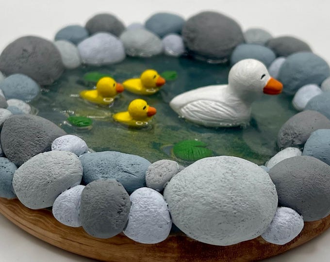Polymer Clay Ducks Swimming in Pond - Etsy