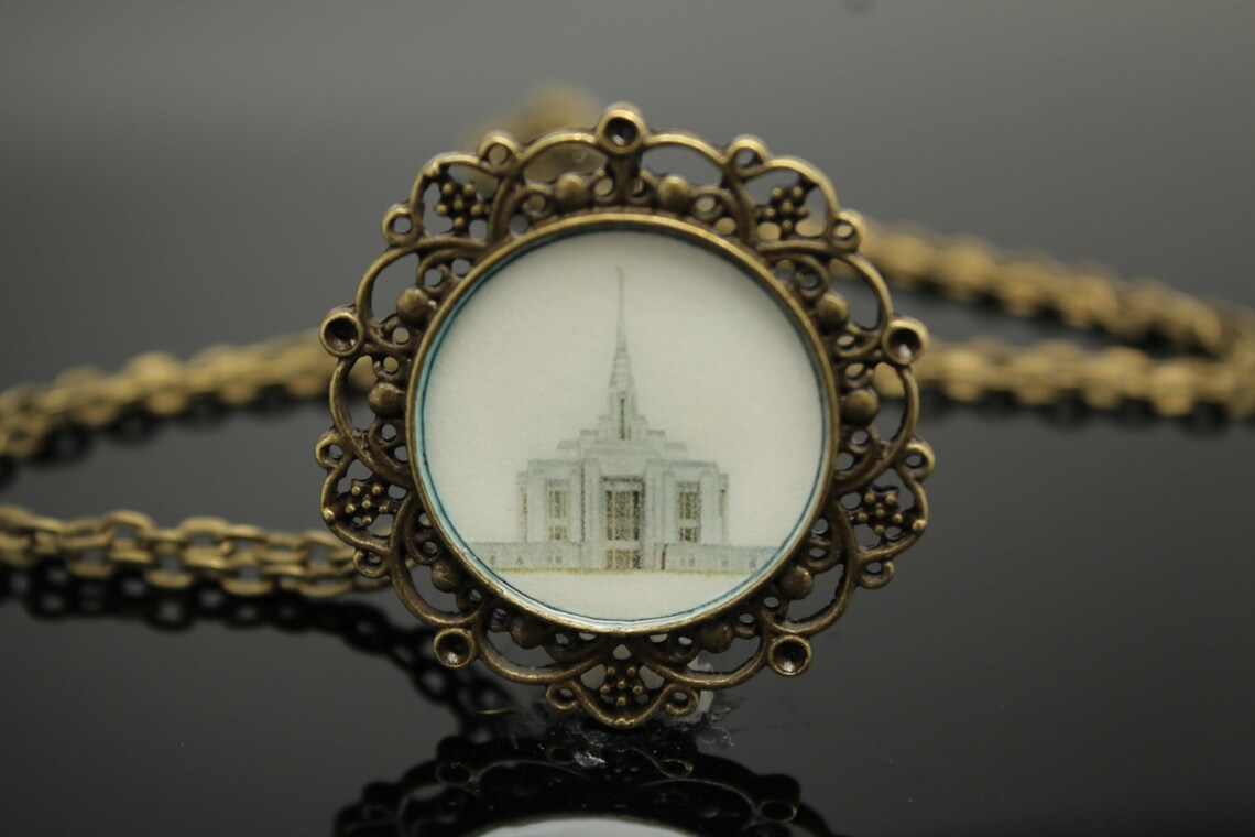 Ogden Temple Necklace Keychain or Locket. FREE SHIPPING | Etsy