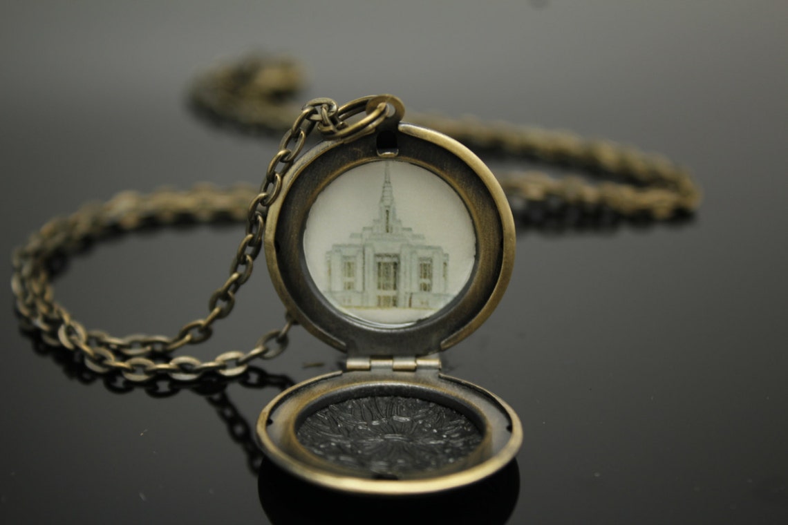 Ogden Temple Necklace Keychain or Locket. FREE SHIPPING | Etsy