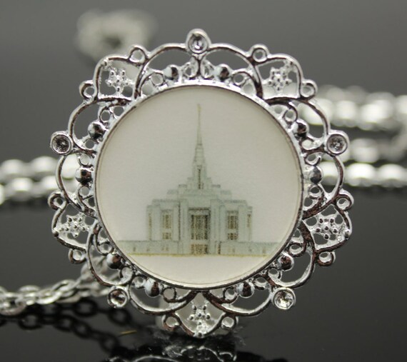 Ogden Temple Necklace Keychain or Locket. FREE SHIPPING | Etsy