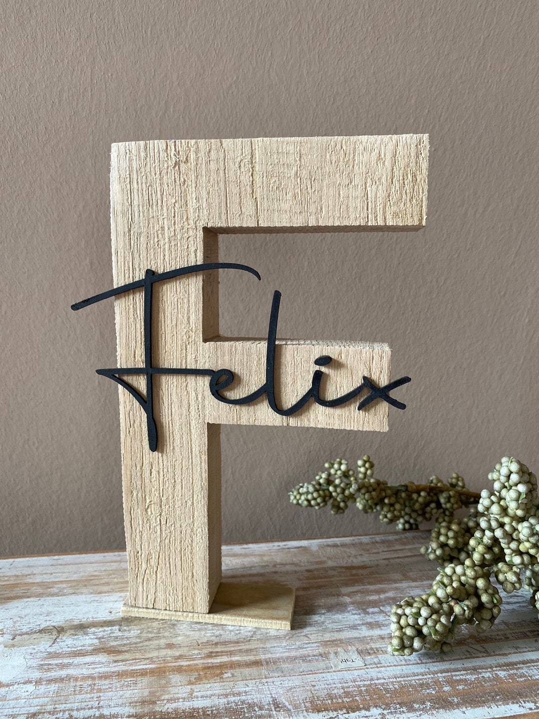 Carta con nombre carta de madera Decoración de guardería - Etsy México
