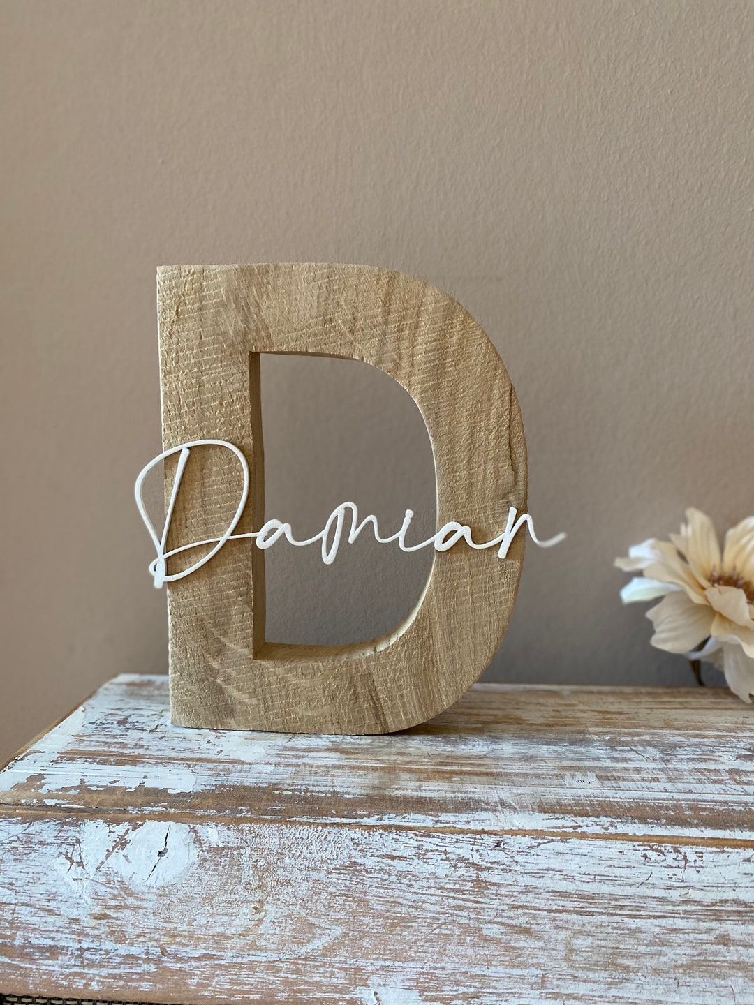 Letter With Name natural Name Plate Wood Gift for Birth Wooden Letter ...