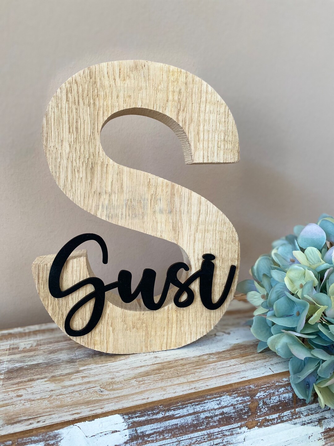 Letter With Name Wooden Letter Woodenletter Baptism Gift for Birth ...