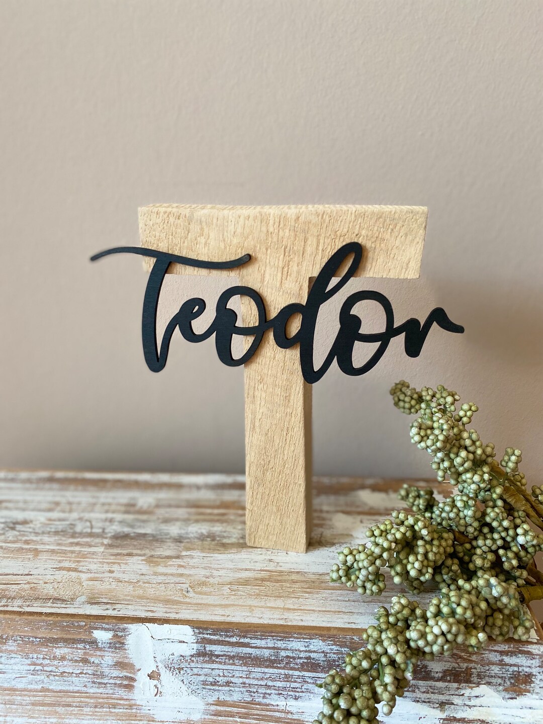 Letter With Name Name Tag Wooden Letter Baby Baptism Gift - Etsy UK