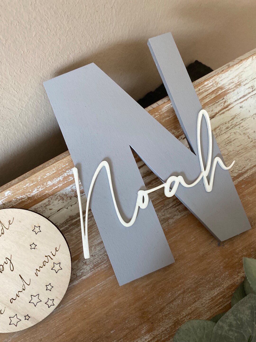 Letter With Name Wooden Letter Door Sign Baby Gift Christening Children ...