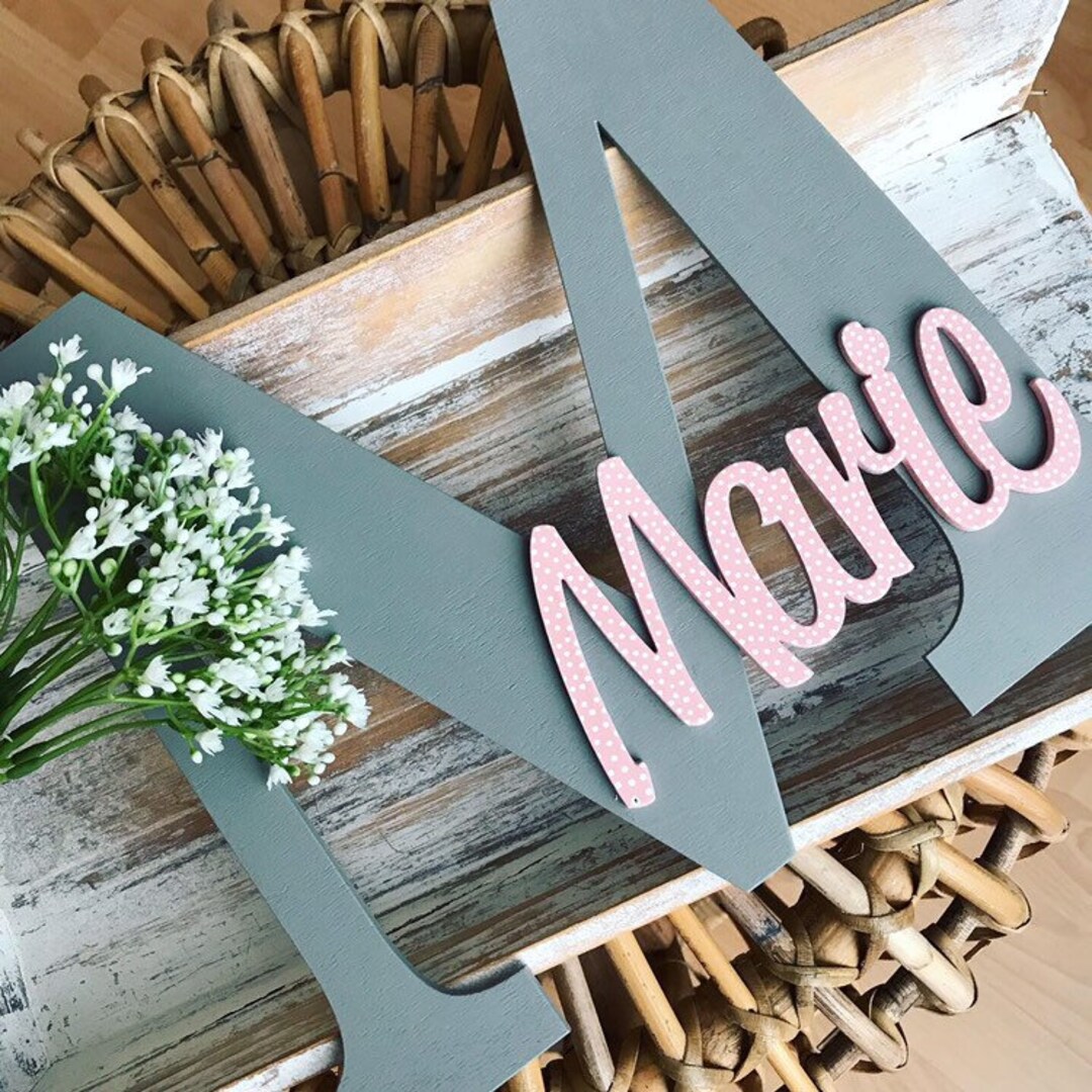 XL Letter With Name Wooden Letter Woodenletter Christening Gift Gift ...
