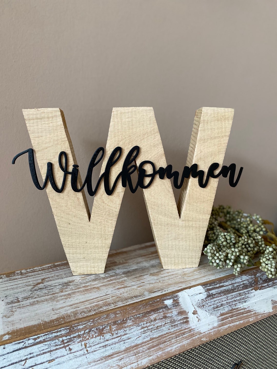 Solid Wood Letter welcome Wooden Letter Hallway Decoration Hallway ...