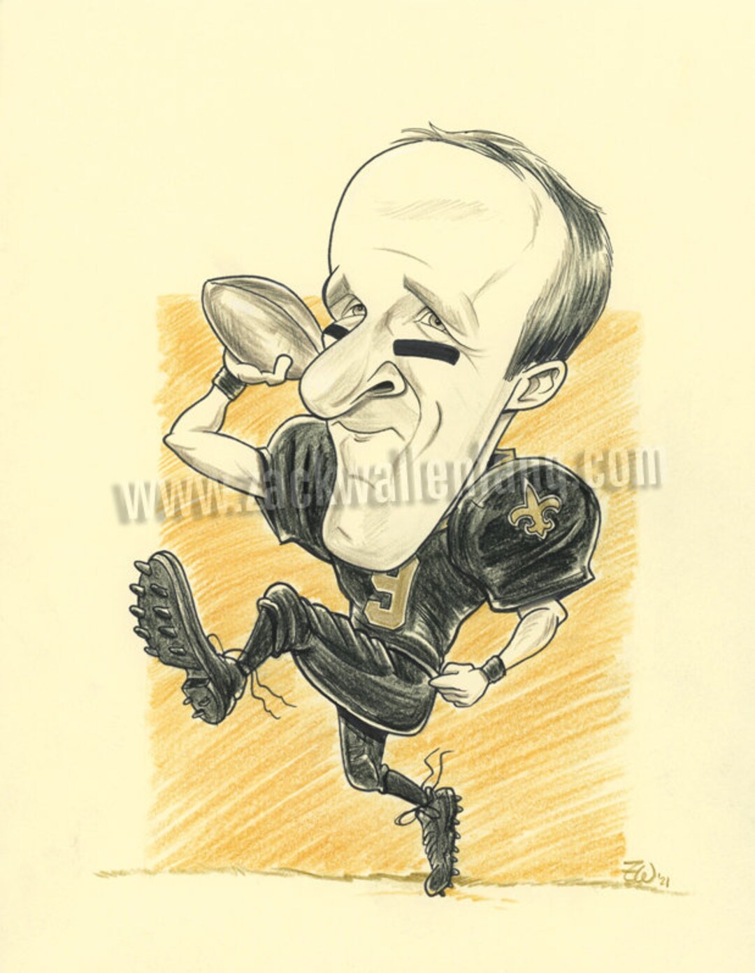Drew Brees Original Drawing - Etsy