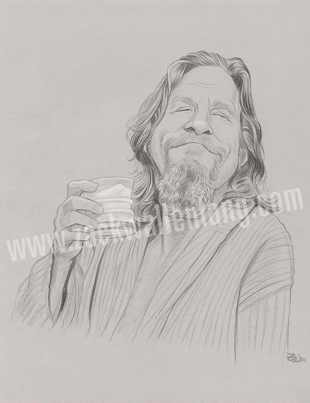 Jeff Bridges Big Lebowski Original Drawing - Etsy