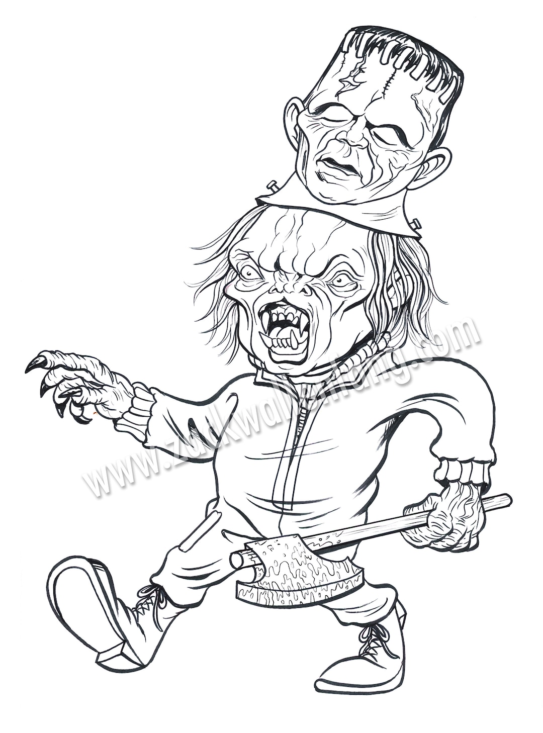 The Funhouse Original Drawing - Etsy
