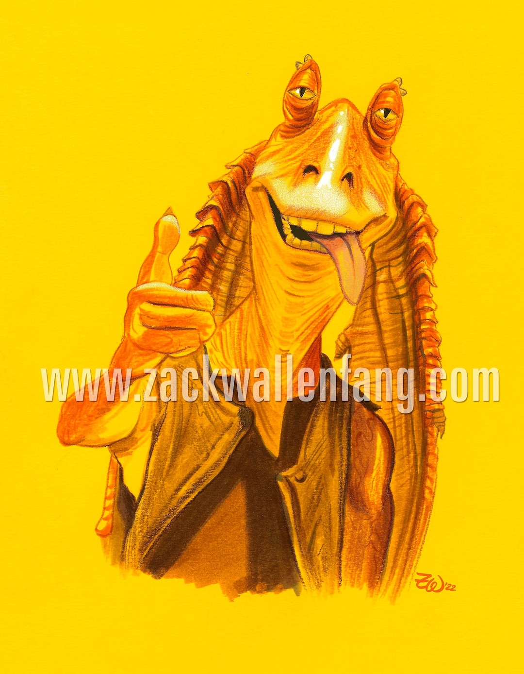 Jar Jar Binks Original Drawing - Etsy
