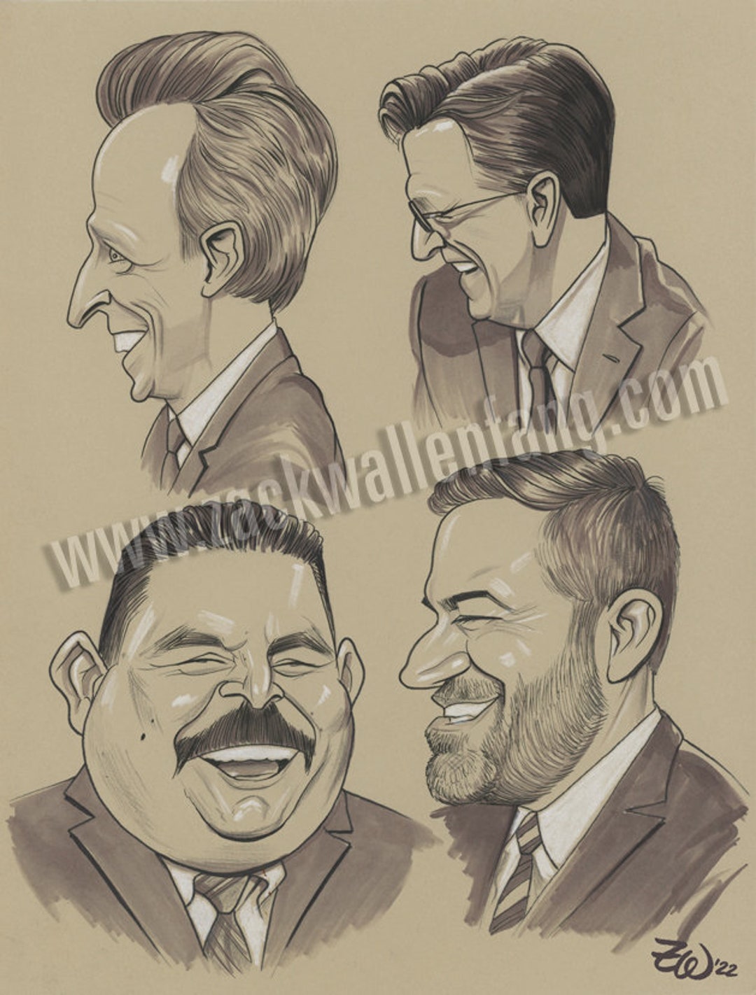 Faces of Late Night Original Drawing - Etsy