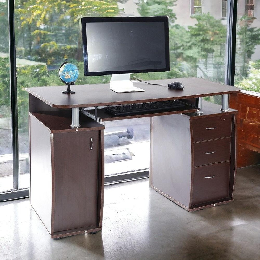 Wood Computer Desk, PC Laptop Study Table Workstation Home - Etsy