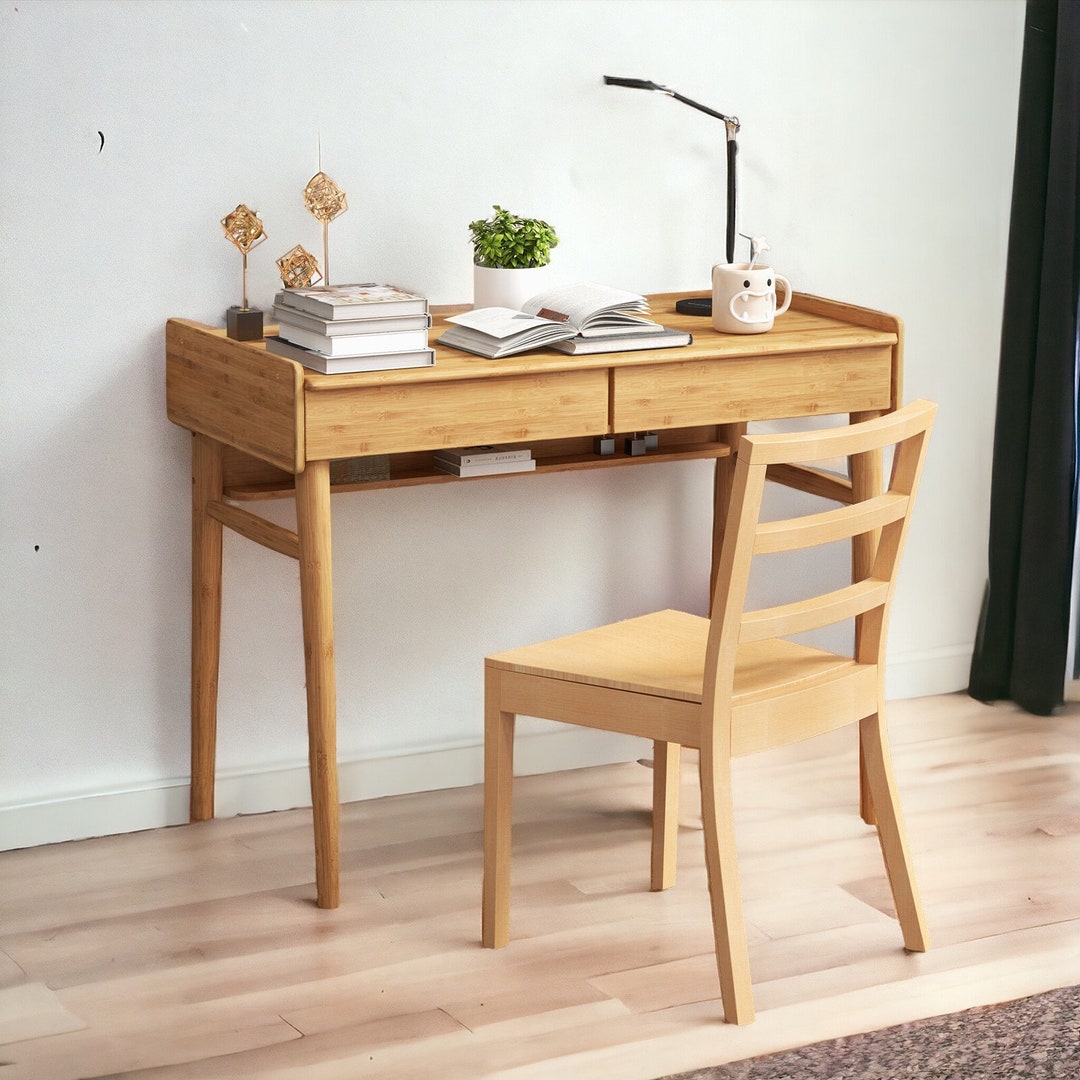 Computer Study Desk With 2 Storage Drawers & Open Shelf - Etsy