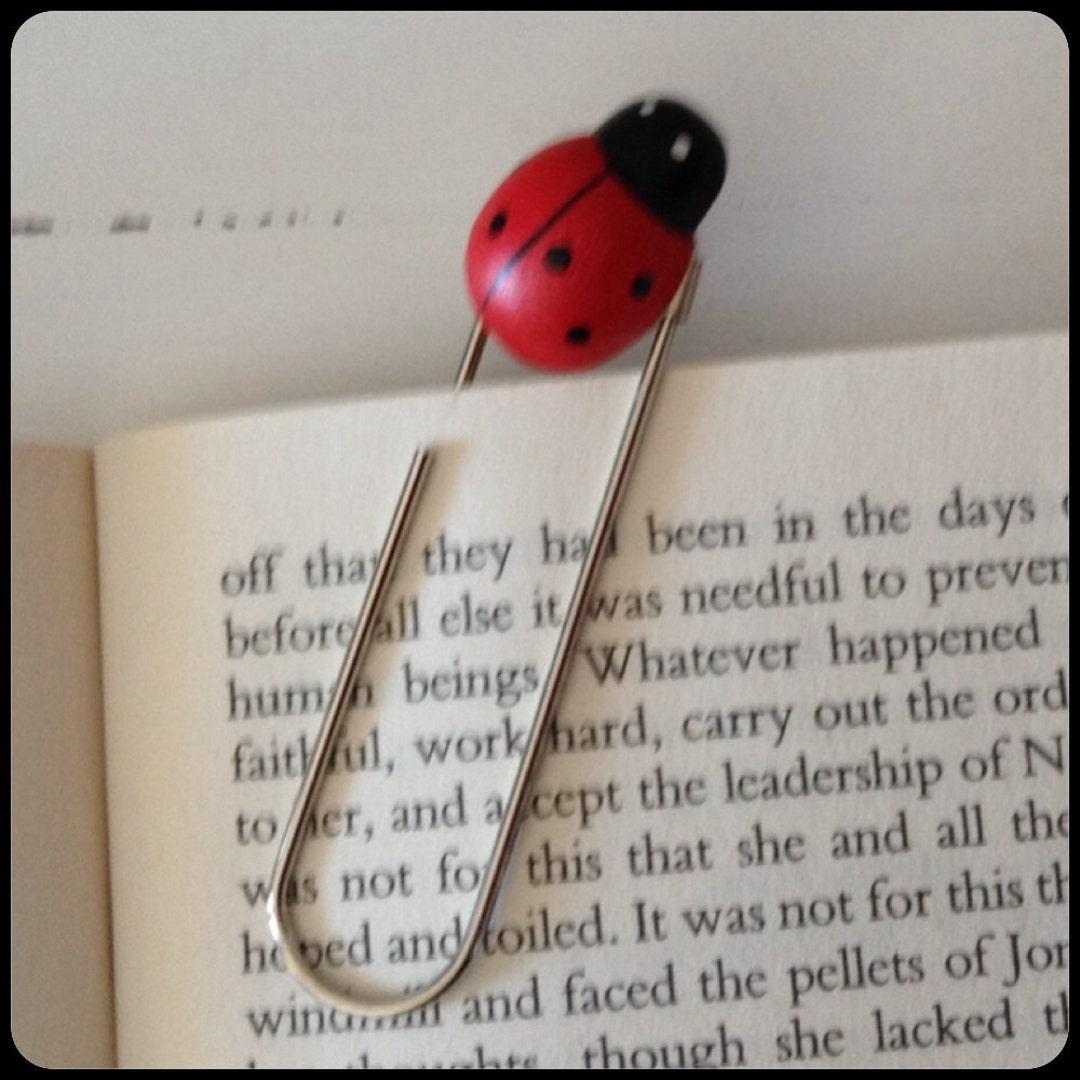 Ladybug Bookmark Wooden Ladybird on Giant Paper Clip Can - Etsy