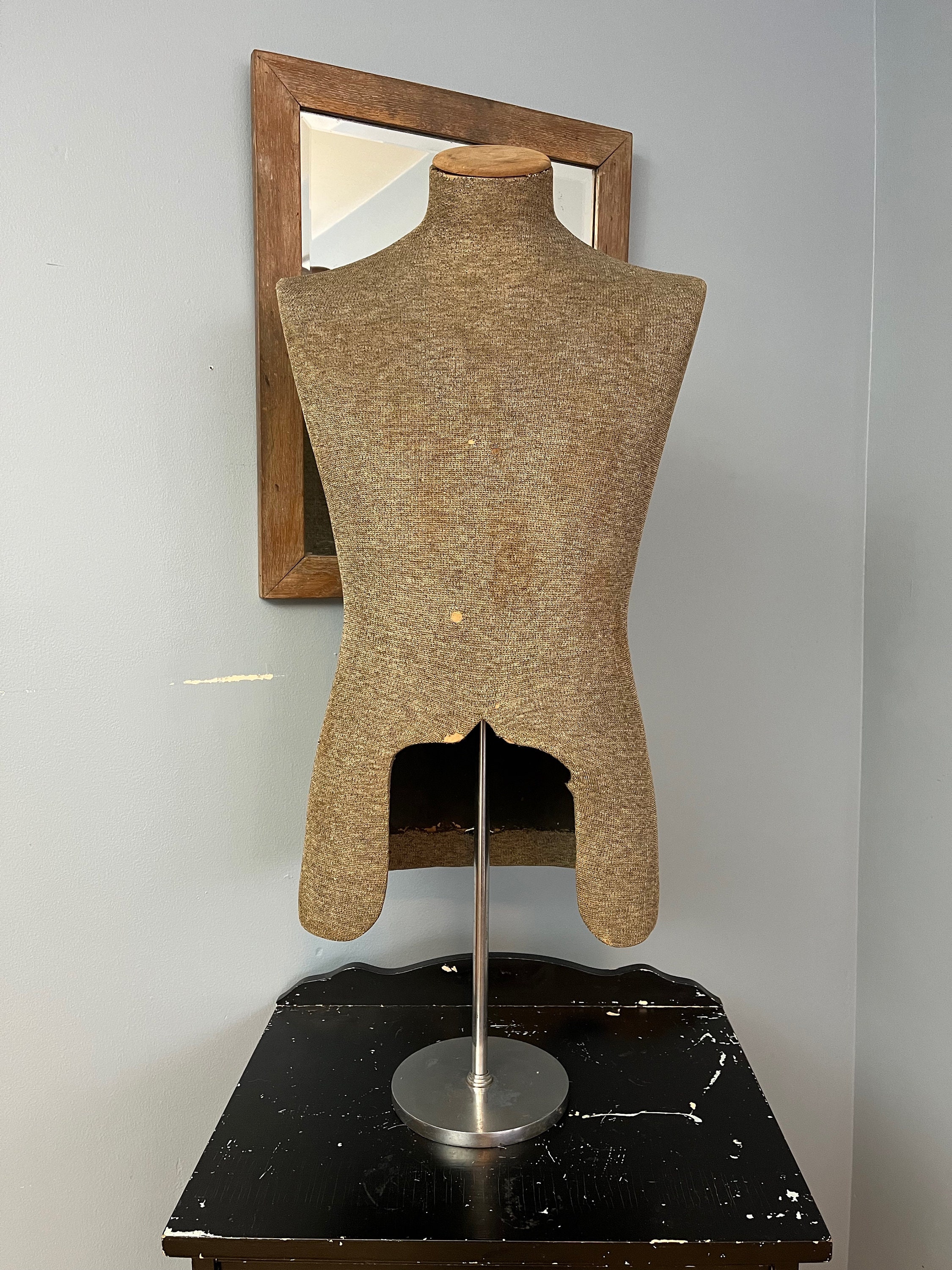 Vintage Male Mannequin Dress Form Table Top Display Tailor Form Shabby ...