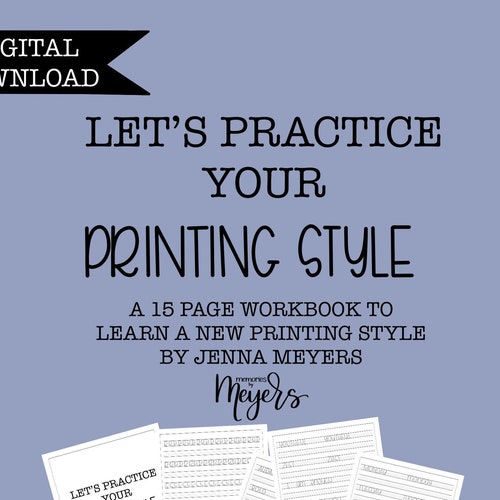Printing Style Digital Download 15 PAGES - Etsy