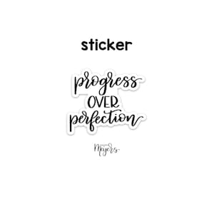 SINGLE STICKER | Progress Over Perfection | Motivational Sticker ...
