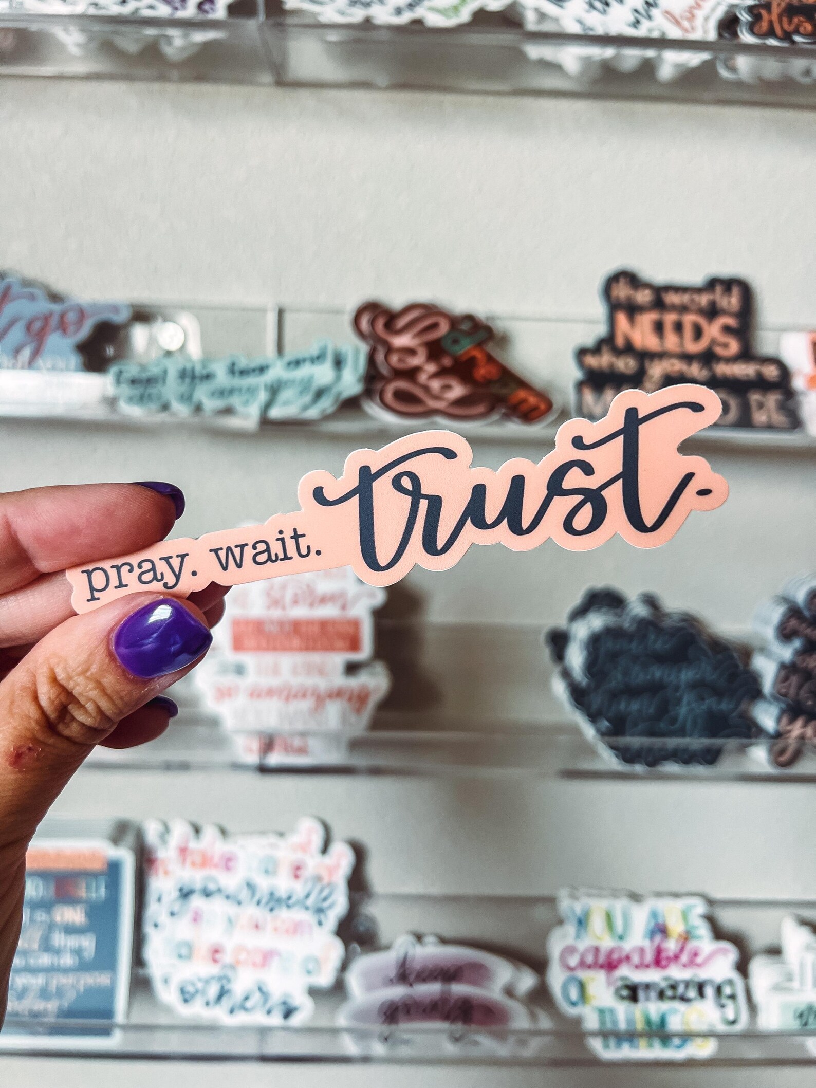 SINGLE STICKER | Pray. Wait. Trust. | Motivational Sticker ...