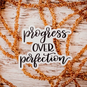 SINGLE STICKER Progress Over Perfection Motivational Sticker ...
