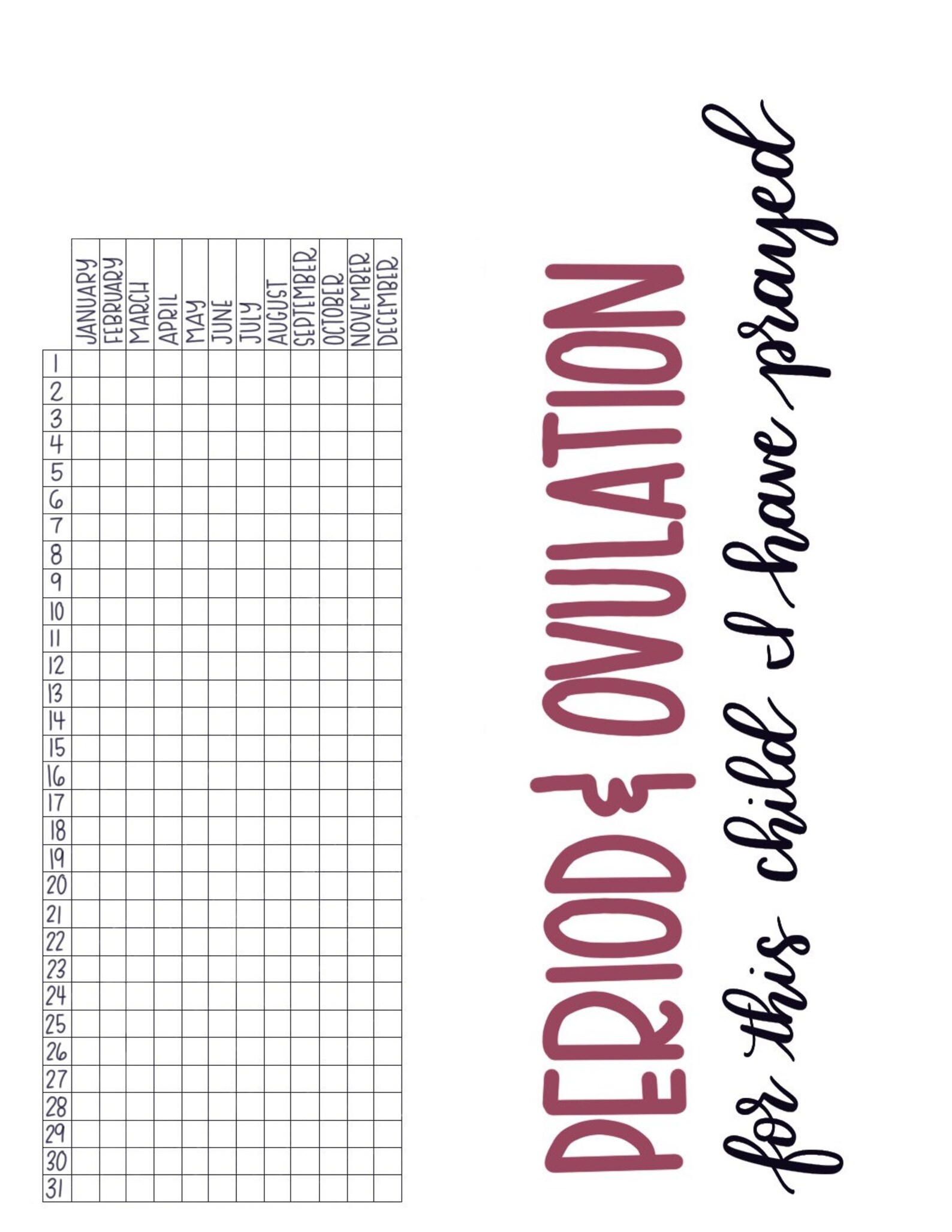 Period and Ovulation Tracker - Etsy