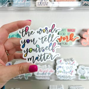 SINGLE STICKER Words Matter Motivational Sticker Inspirational Vinyl ...