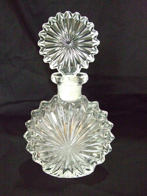 Vintage Lead Crystal Sunburst Perfume Bottle, Made in… - Gem