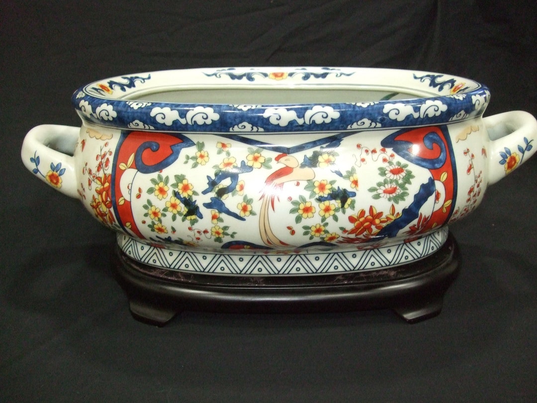 Chinese Porcelain Foot Bath Basin With Stand - Etsy