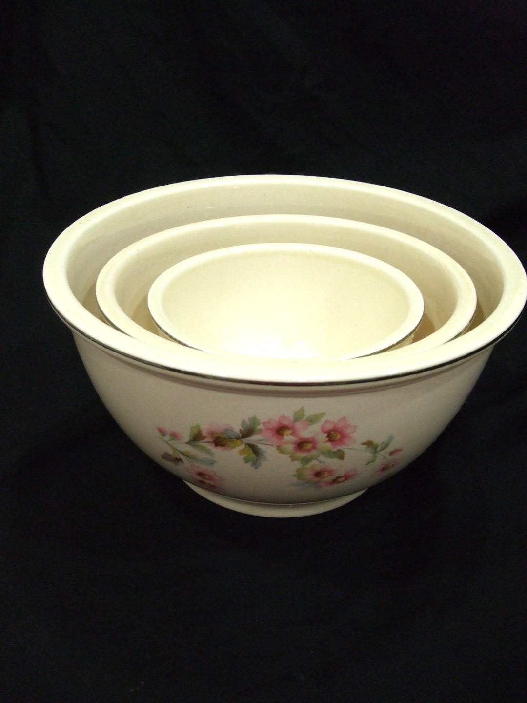 Vintage Homer Laughlin JJ59 Virginia Rose Mixing Bowl Set of 3 Bowls ...