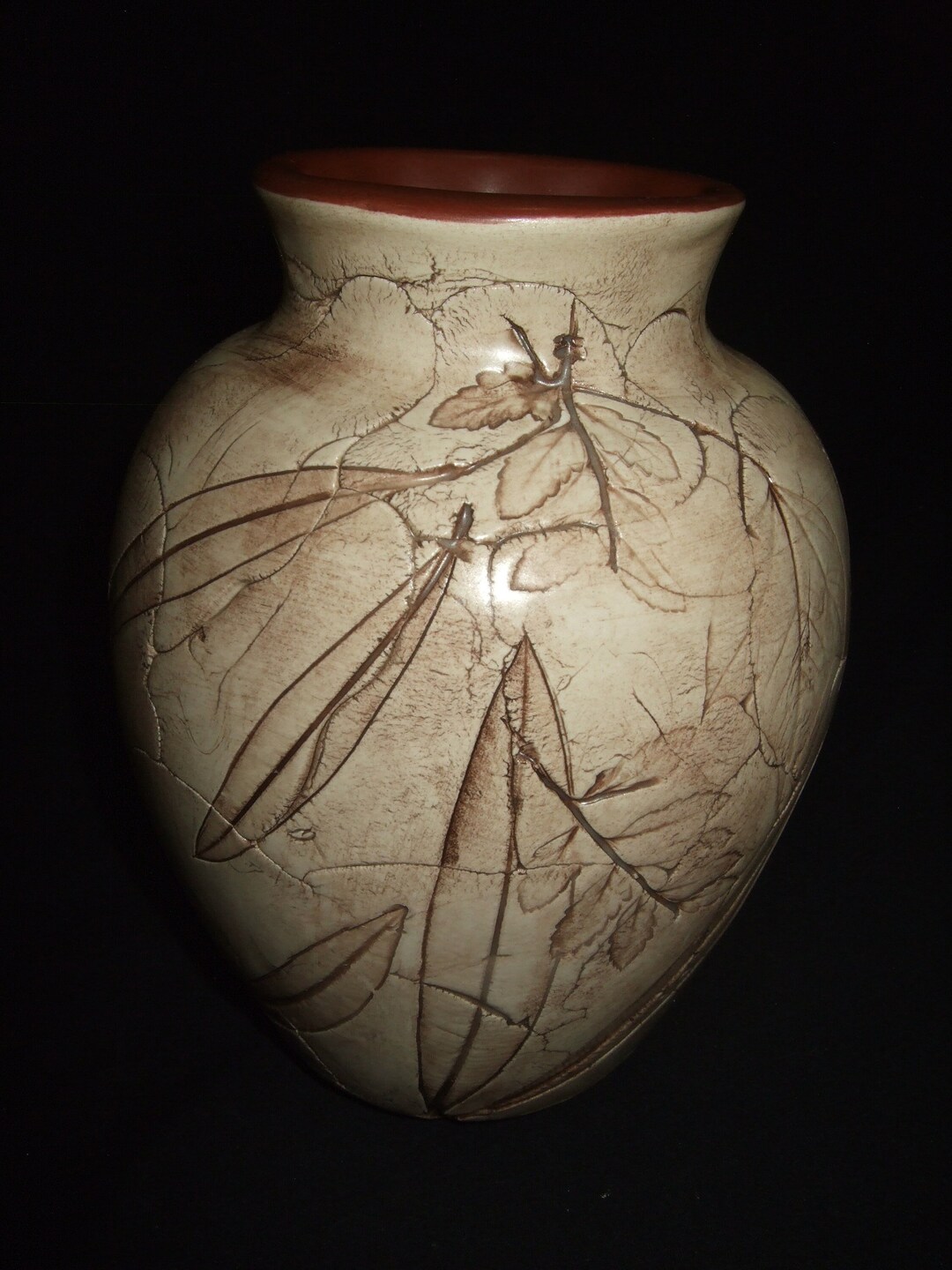 Vintage Art Pottery Getty Fossil Vase/ Pressed Leaves, Organic - Etsy