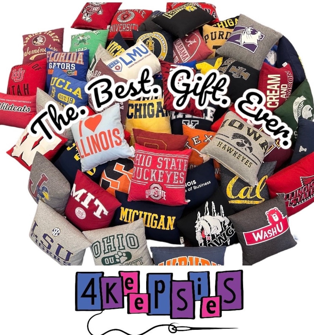 CUSTOM College Pillows, University Throw Pillow, T-shirt Pillows, Dorm ...