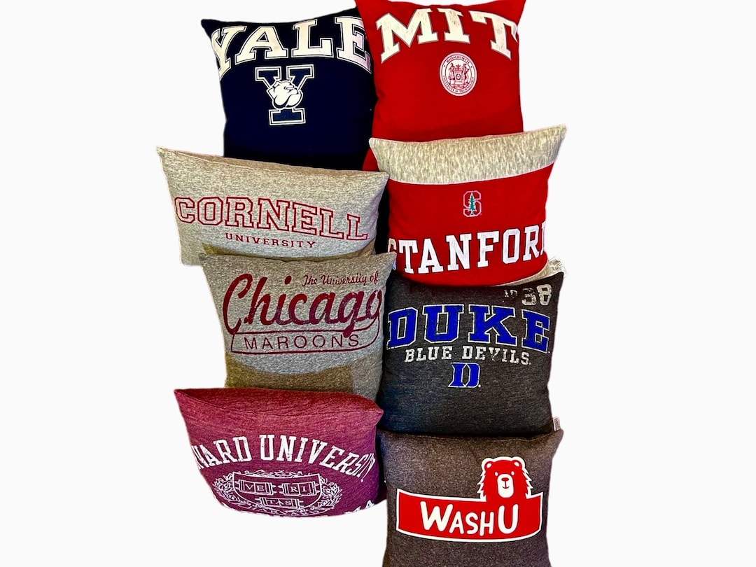 College Pillows, University Throw Pillows, T-shirt Pillows, Dorm Room ...