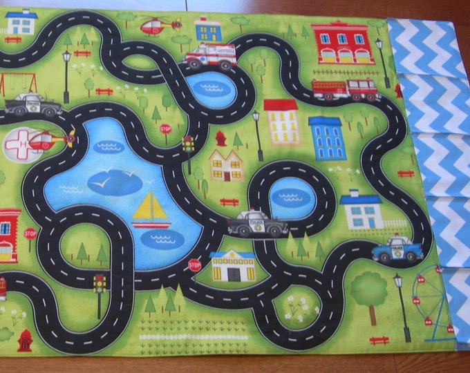 Road Play Mat-rescue Vehicles Play Mat-town Play Mat-play Mat - Etsy