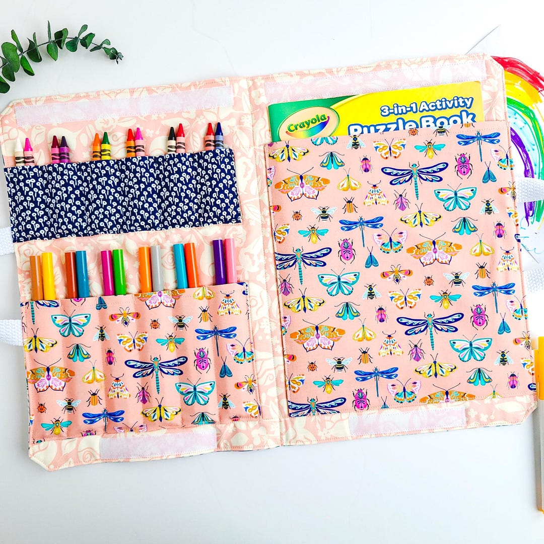 Crayon and Colouring Book Carrier - Child's Travel Activity Case ...