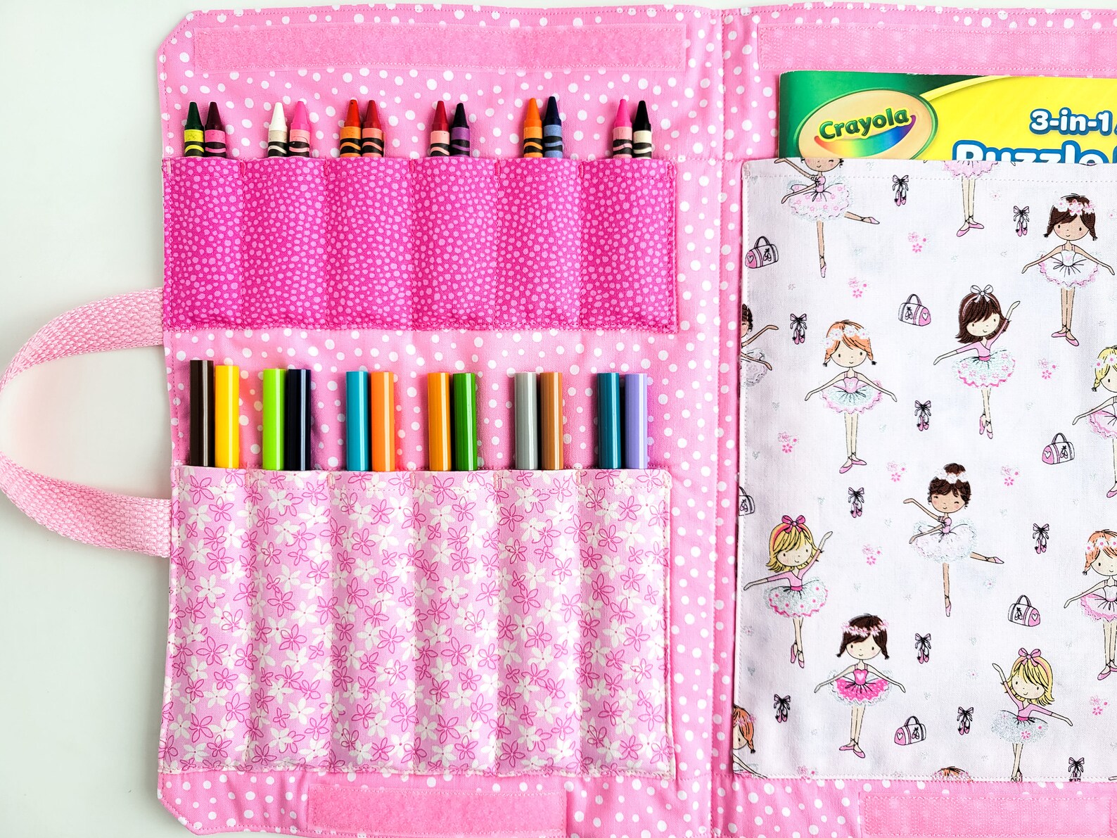 Crayon Colouring Book Carrier - Travel Activity Case - Marker Fold up ...