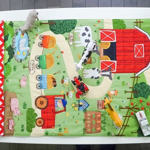 Farm Animal Road Play Mat Child Quilt With Pockets Toy - Etsy