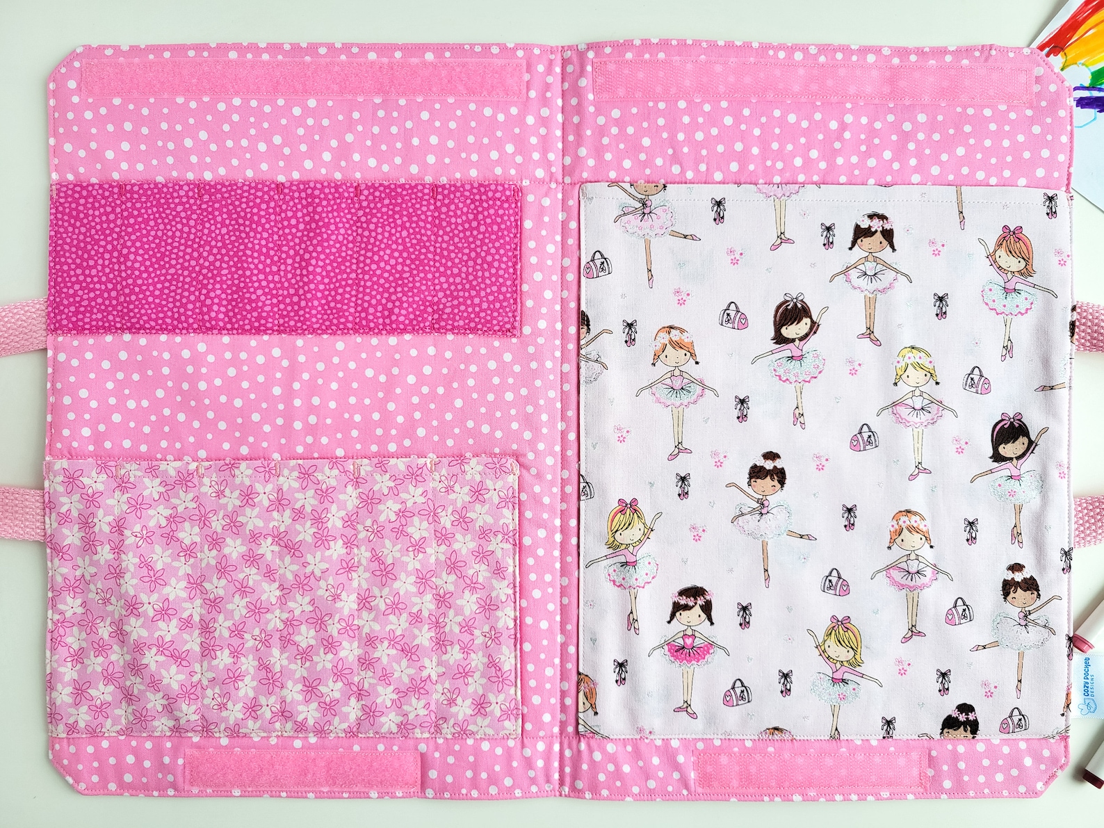 Crayon Colouring Book Carrier - Travel Activity Case - Marker Fold up ...