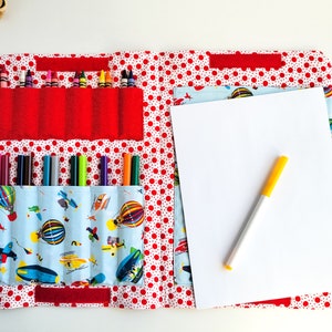 Crayon Colouring Book Holder - Travel Activity Case - Marker Fold up ...