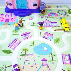 Road and Town Doll Play Mat - Fold up Quiet Time and Travel Activity ...